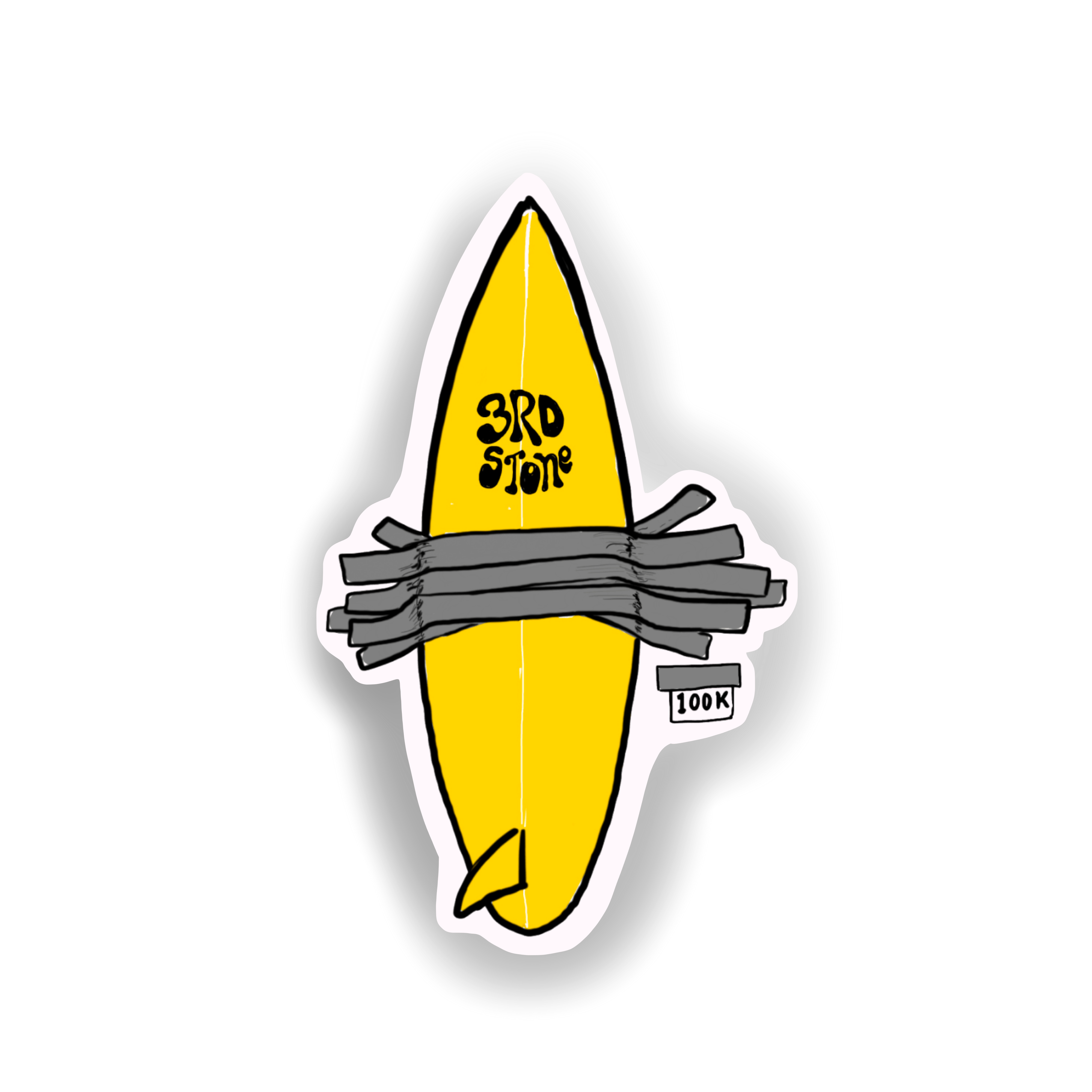 3rd Stone 100k Surfboard Sticker 3x3 | Third Stone Mfg.